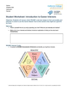 Introduction to Career Interests_Student Worksheet Fillable [remediated ...
